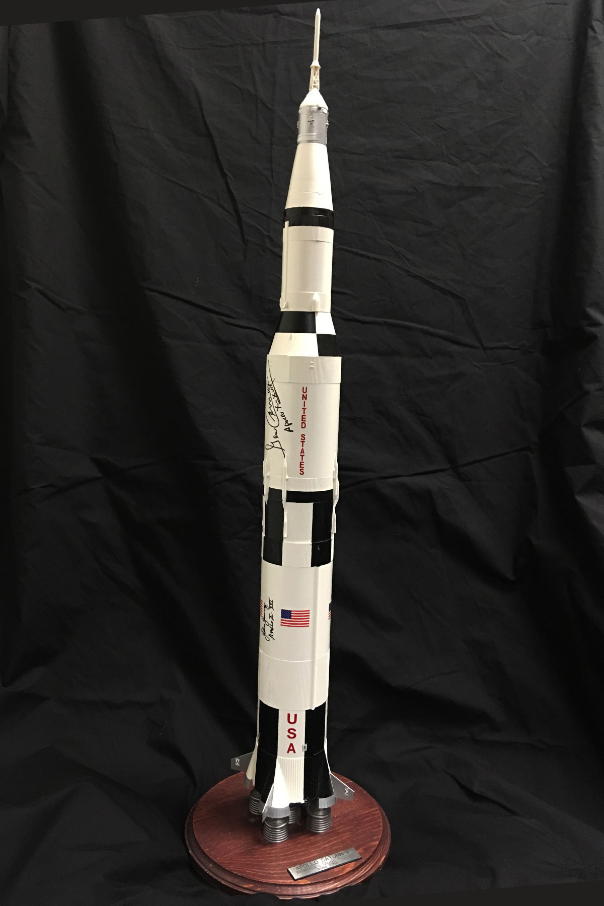 Apollo 10 Rocket Saturn V NASA Apollo Moon Rocket Solid Mahogany Wood
