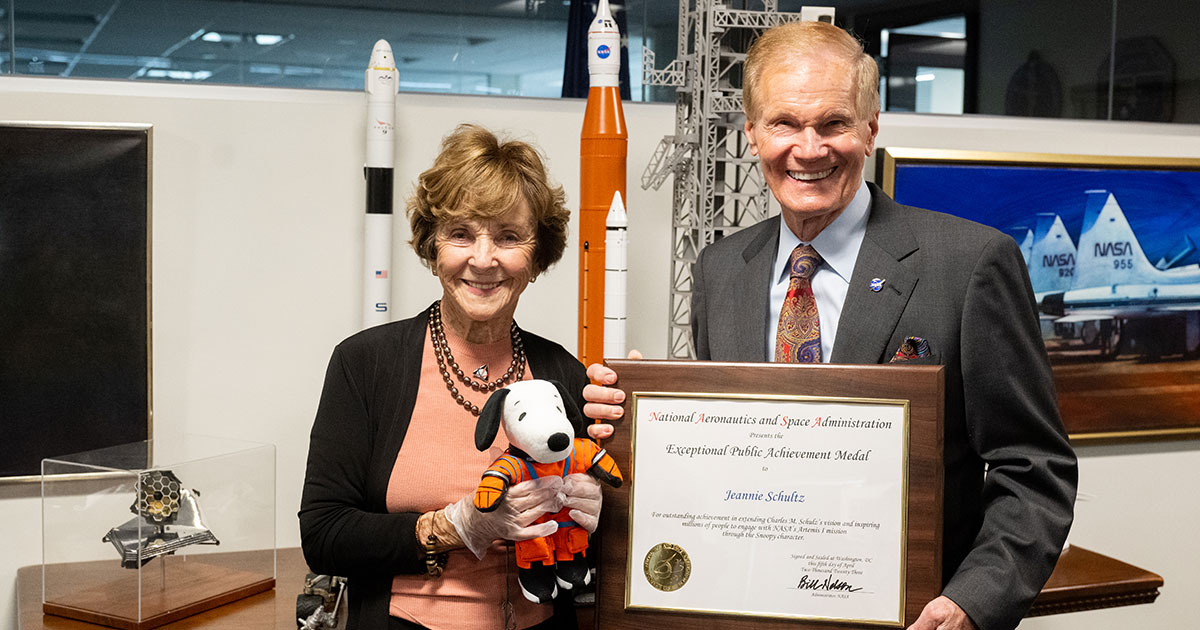 Jean Schulz awarded NASA achievement medal for sending Snoopy to the ...