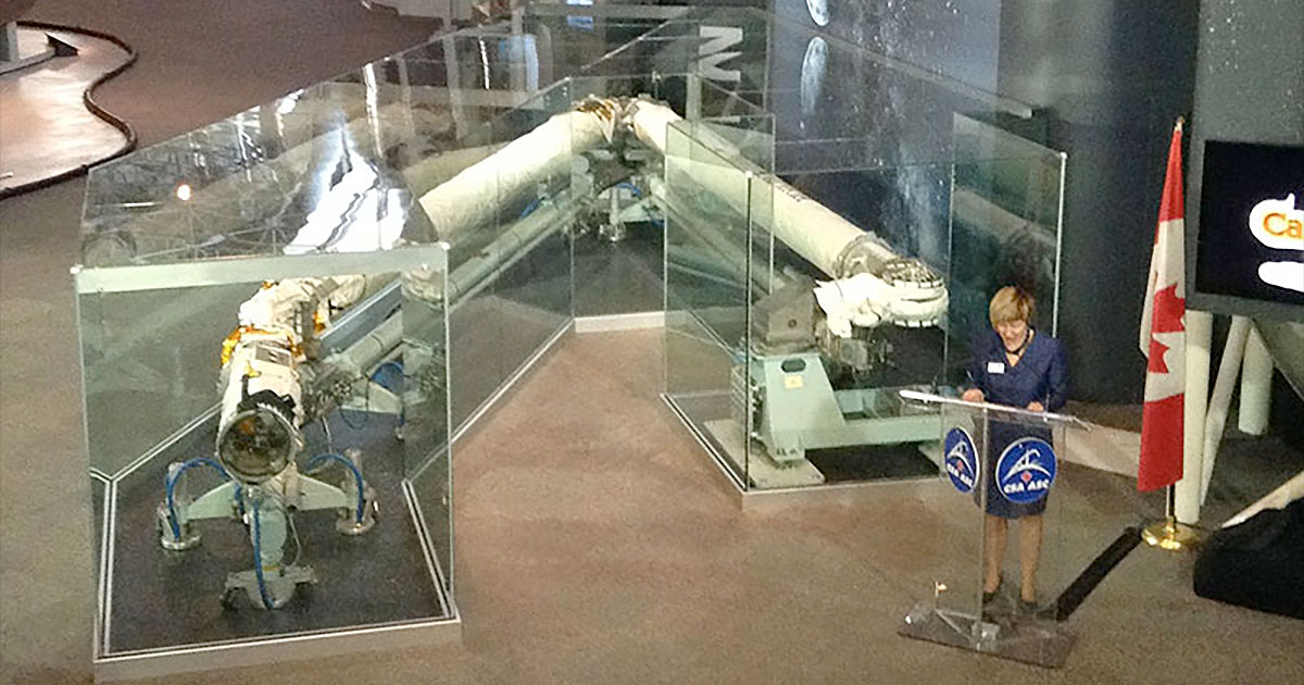 Canadarm on display: Space shuttle robot arm unveiled at Canadian ...