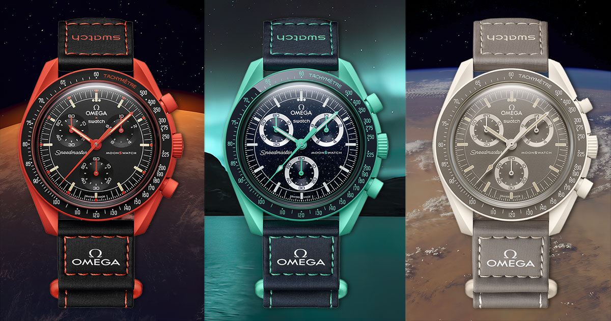 Home planet hues inspire MoonSwatch 'Mission on Earth' watches ...