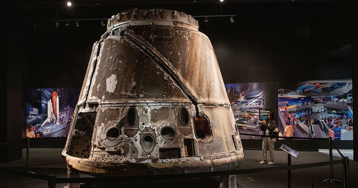SpaceX Dragon capsule on display ahead of joining space shuttle L.A ...