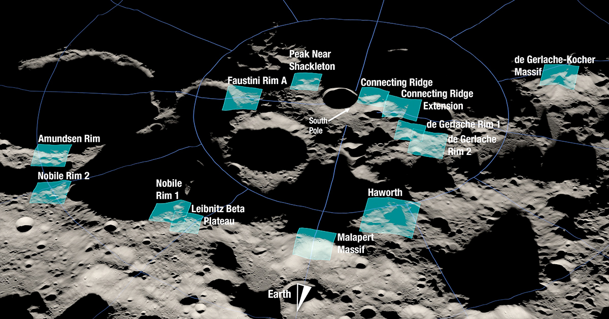 NASA selects possible landing regions for next astronauts on moon ...