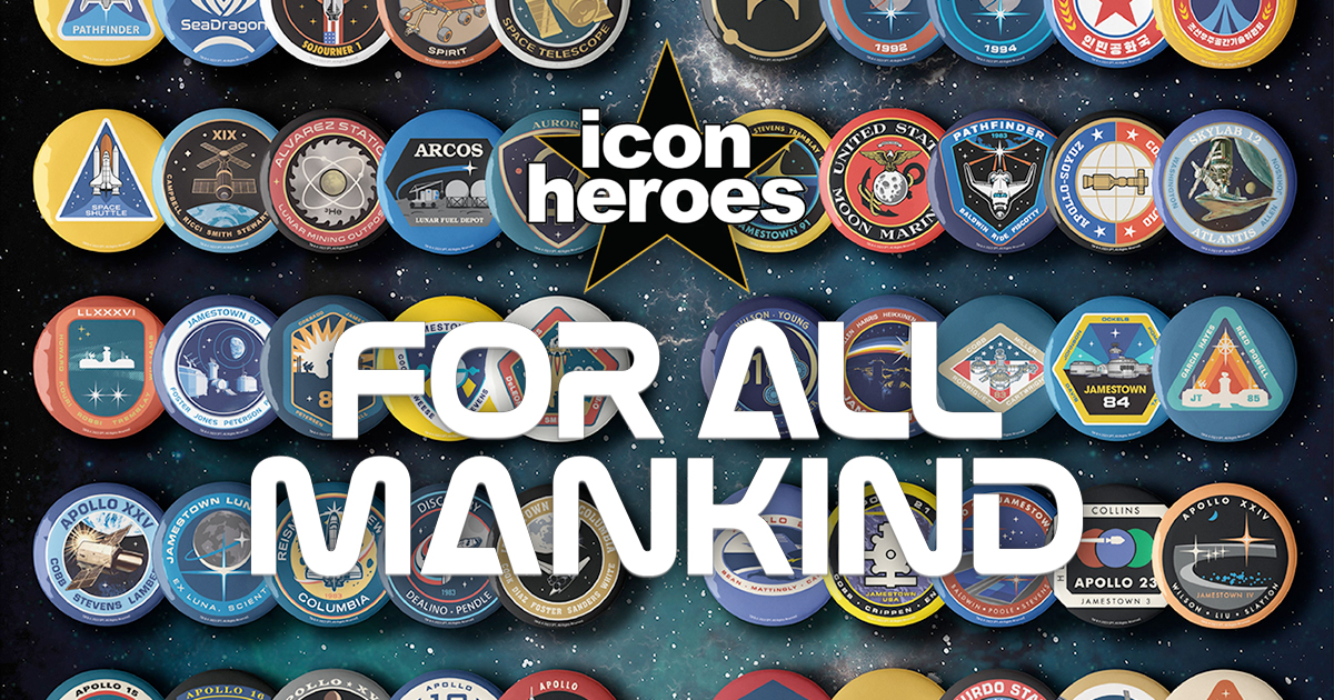 New collectible pin buttons depict 'For All Mankind' space mission ...