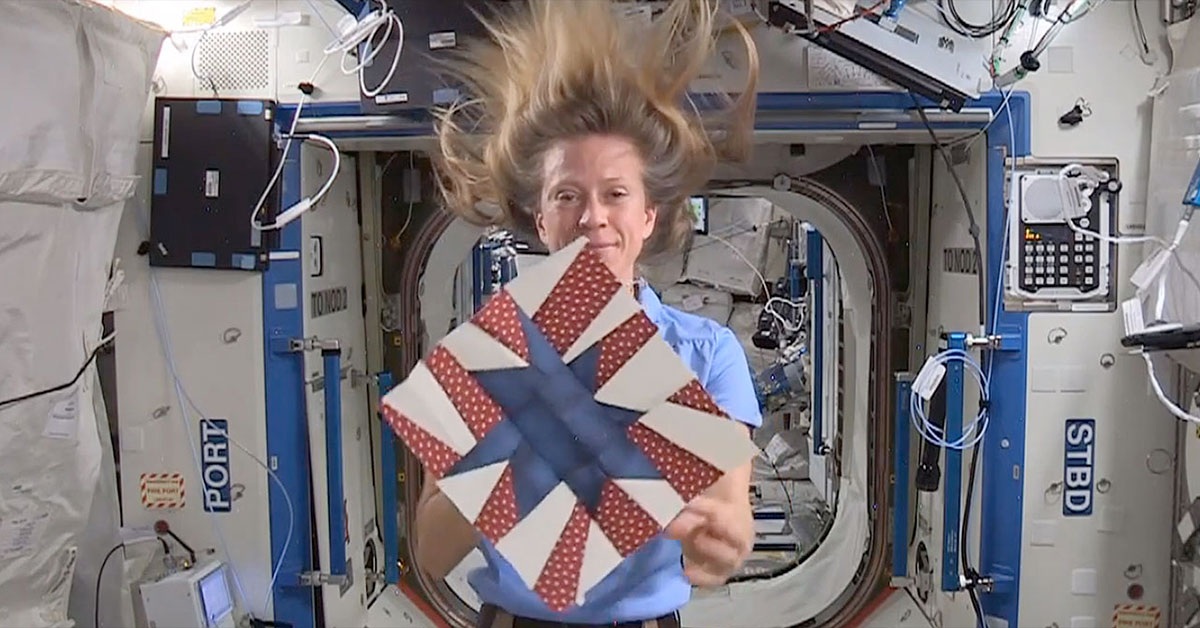 Astronaut sews starry quilt block in space, invites quilters to add ...