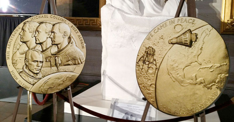 John Glenn, Apollo 11 astronauts awarded Congressional Gold Medals ...