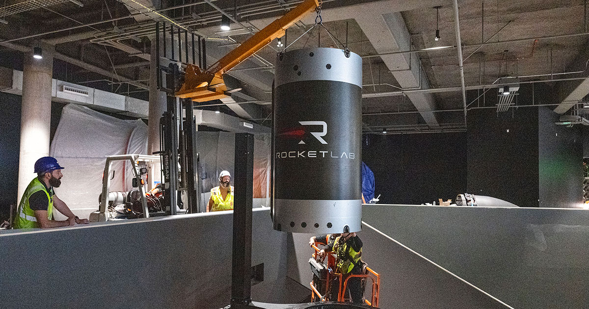Rocket Lab Electron rocket joins California Science Center's new space ...