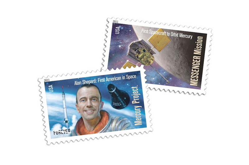 US Postal Service reveals designs for 2011 space stamps | collectSPACE
