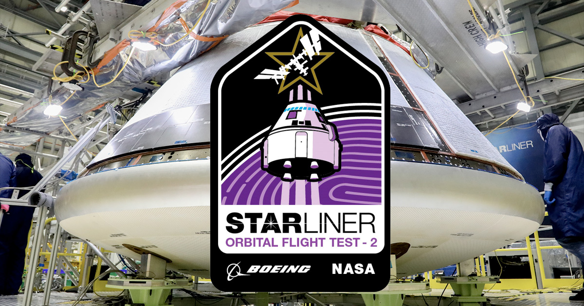 Boeing reveals mission patch for second Starliner orbital flight test ...