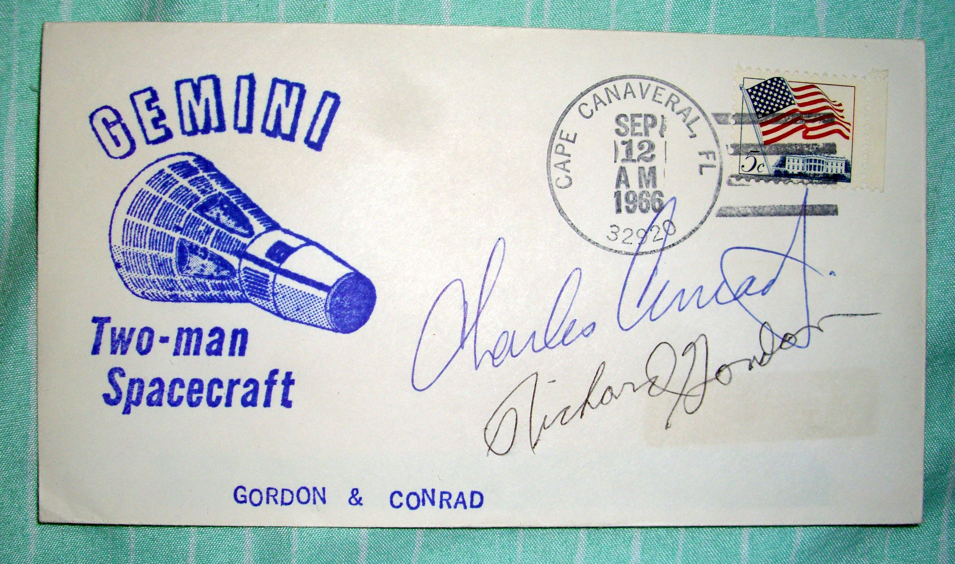 FS: Gemini 11 (Gordon, Conrad) signed cover - collectSPACE: Messages