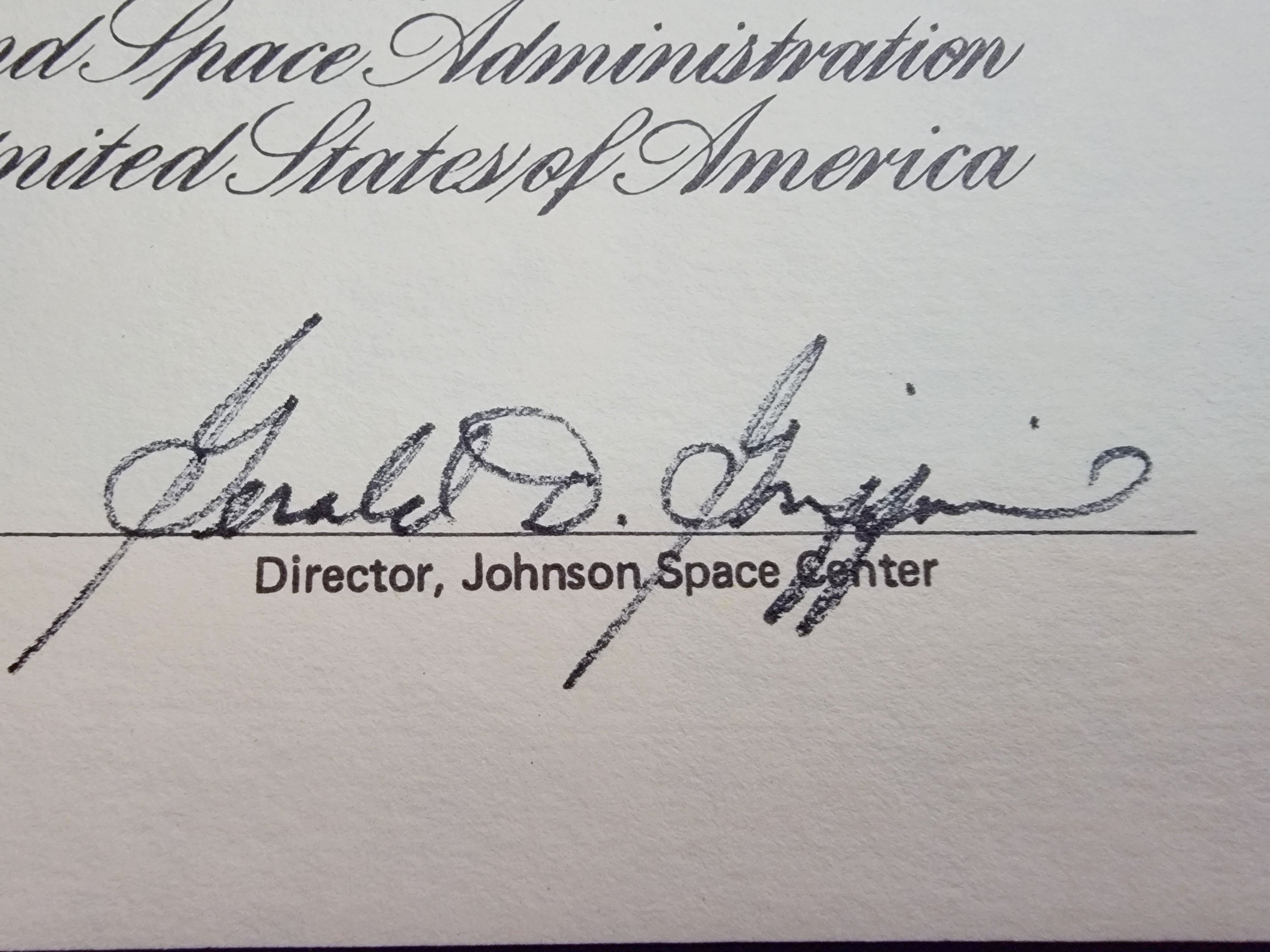 Griffin, Kraft signatures on documents - collectSPACE: Messages