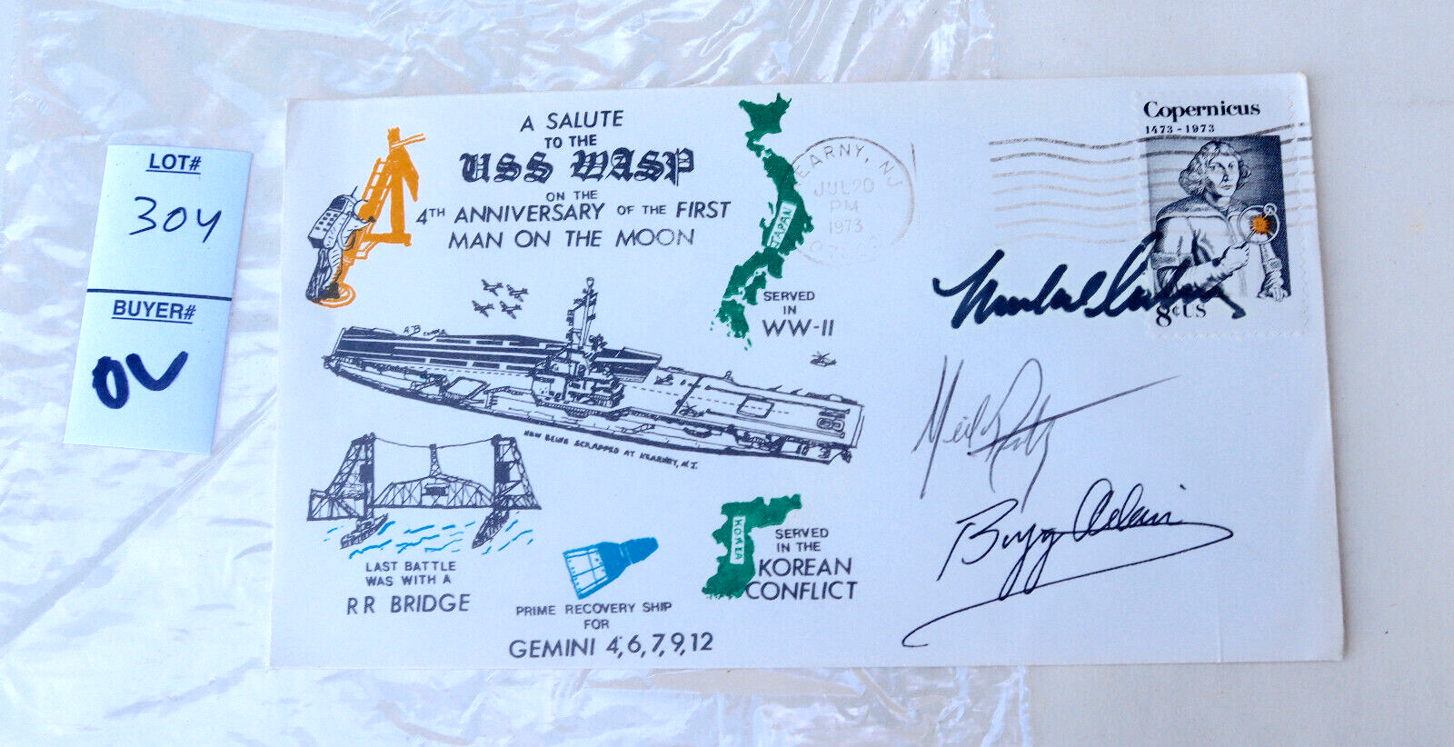 304611729230: Apollo 11 signed envelope - collectSPACE: Messages