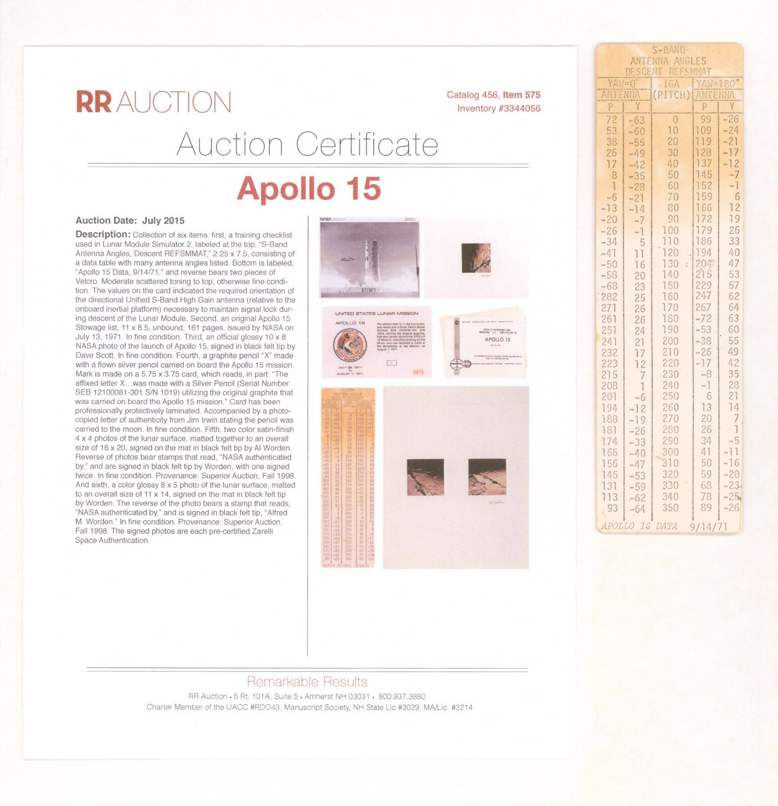 Apollo 15 or 16 LM simulator cue card? - collectSPACE: Messages