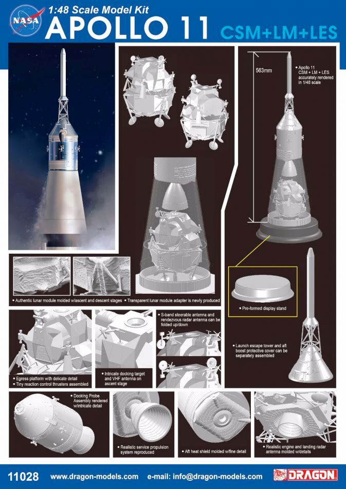 Dragon 1:48 Apollo 11 CSM+LM+LES kit - collectSPACE: Messages