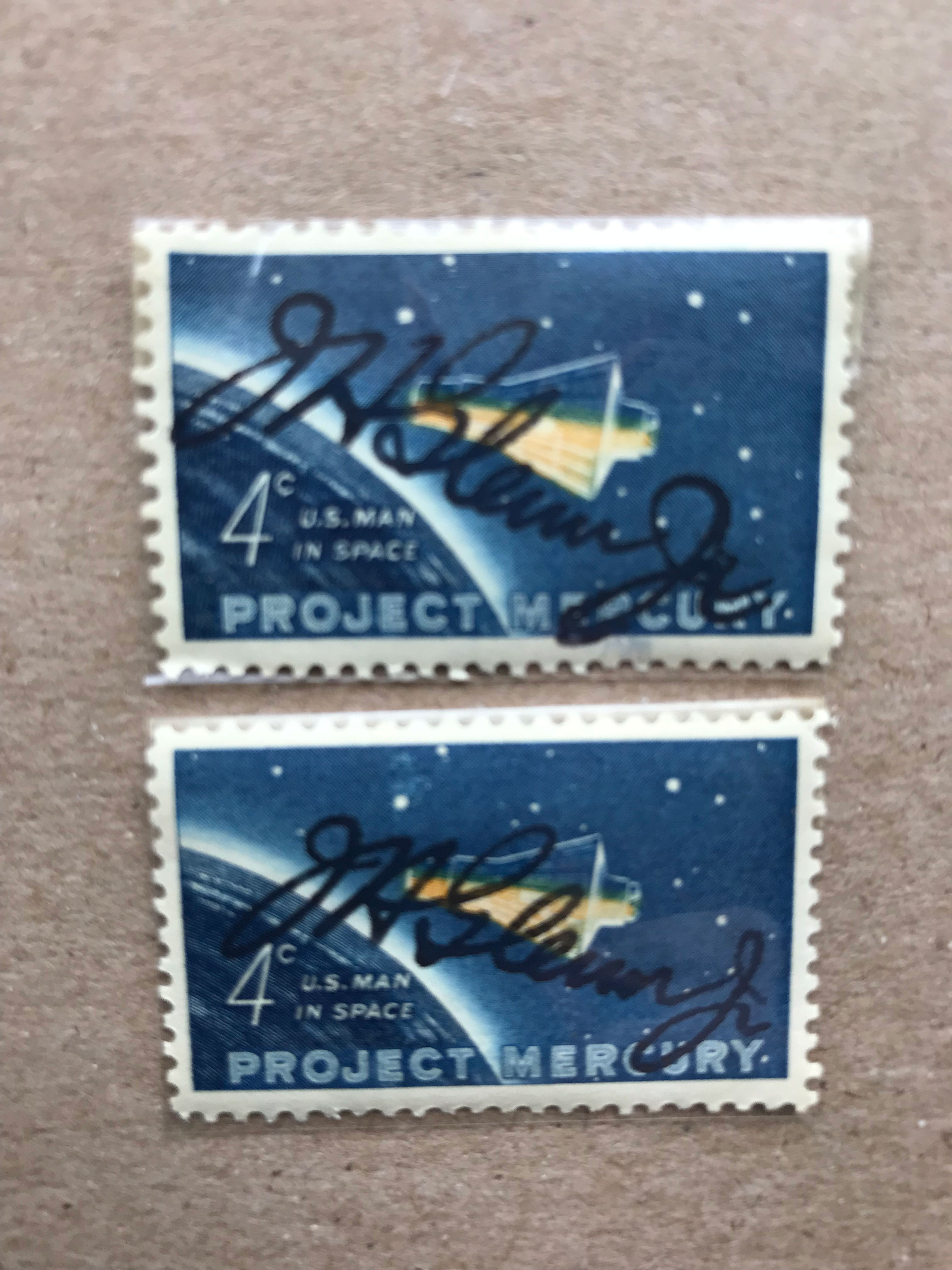 John Glenn-signed 4¢ Project Mercury stamps - collectSPACE: Messages