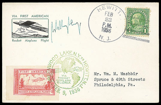 Envelope, postcard of first US rocket plane - collectSPACE: Messages