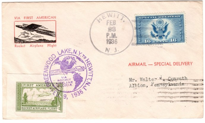 Envelope, postcard of first US rocket plane - collectSPACE: Messages