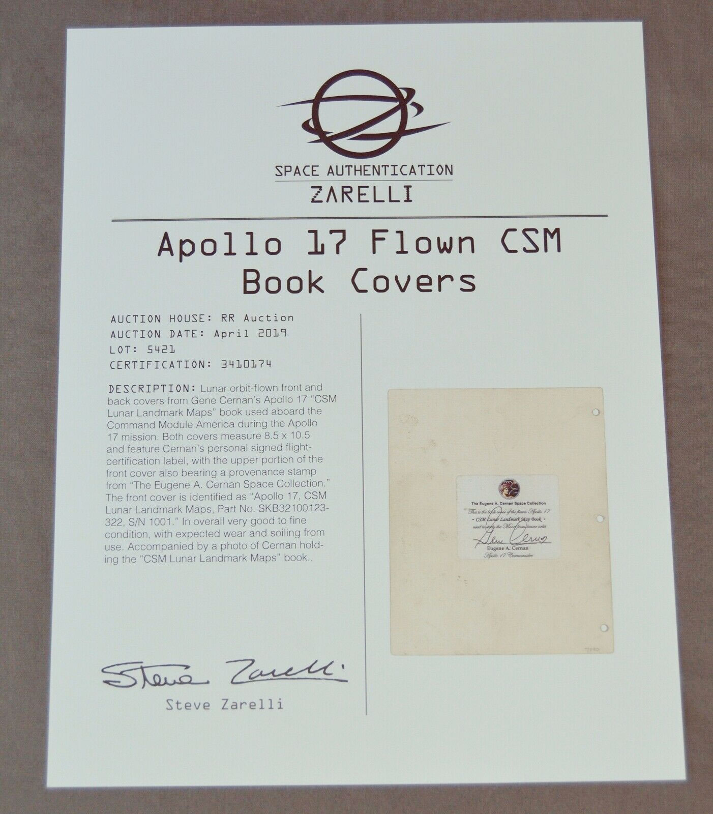 FS: Apollo 17 flown maps book cover - collectSPACE: Messages