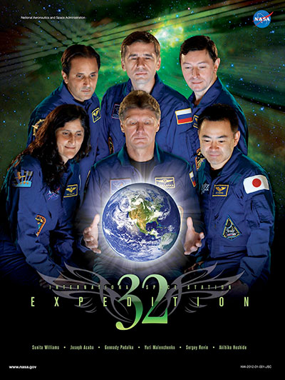 ISS Expedition 32 crew portrait and crew poster - collectSPACE: Messages