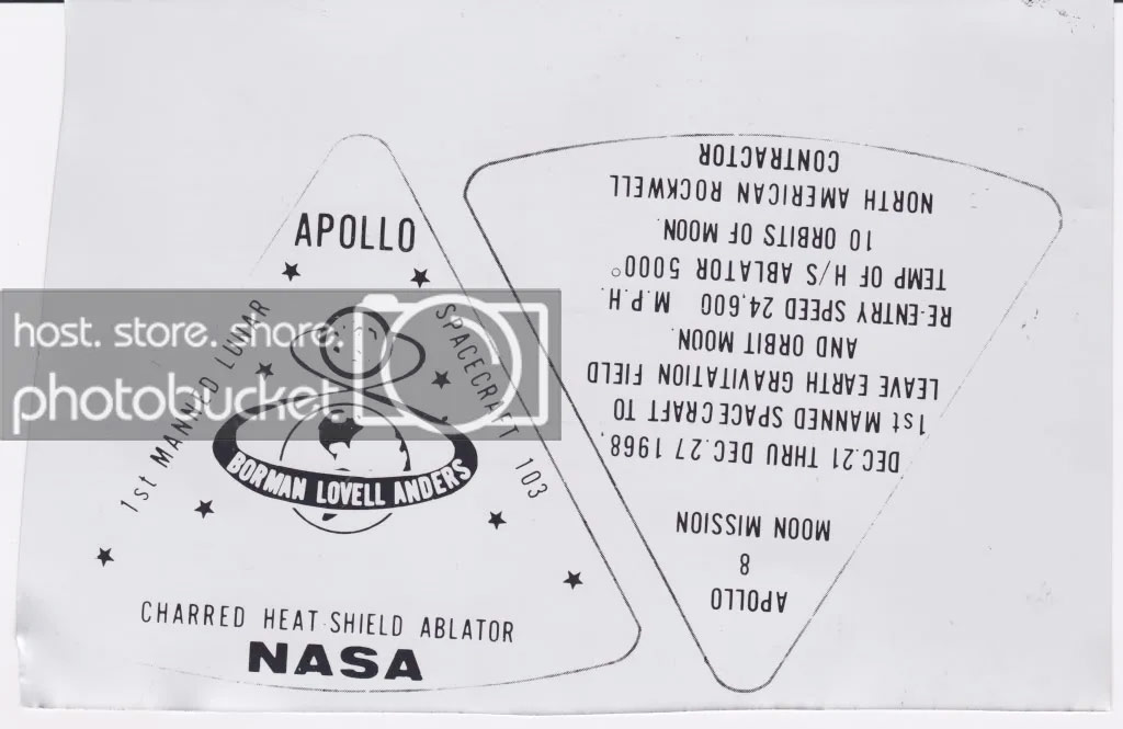 Apollo 8 heat shield ablator plaque - collectSPACE: Messages