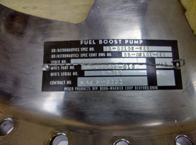 FS: NASA rocket fuel boost pump - collectSPACE: Messages