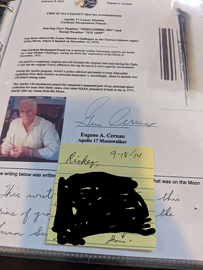 Who owns Cernan's Apollo 17 LM pencil? - collectSPACE: Messages