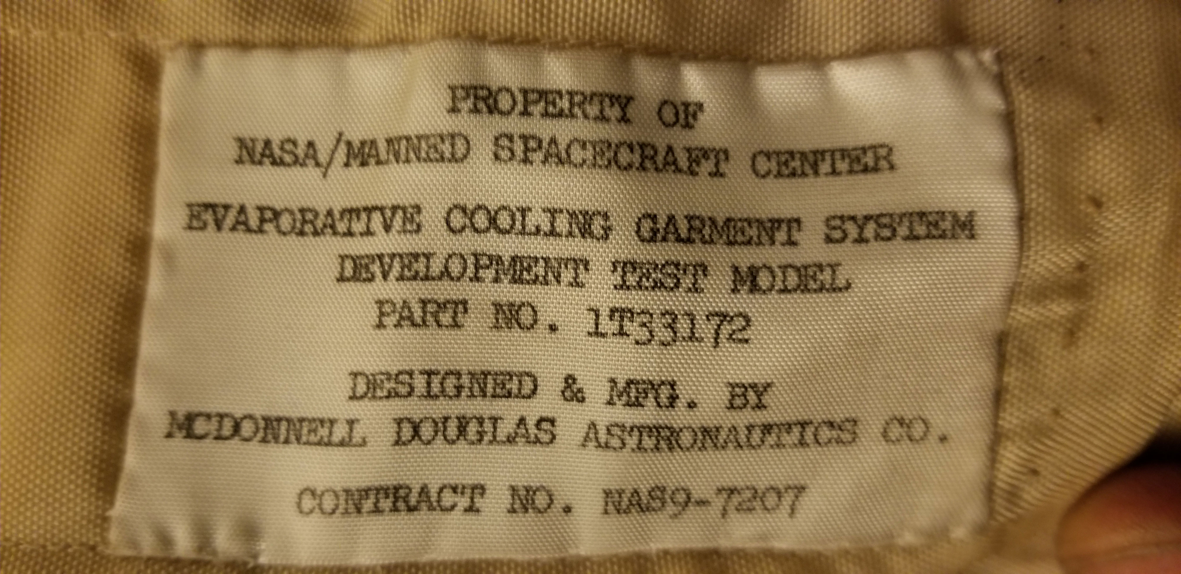 McDonnell Douglas development spacesuit - collectSPACE: Messages
