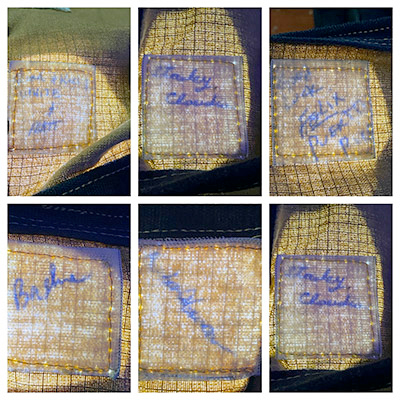 Signatures on space shuttle soft stowage bag - collectSPACE: Messages