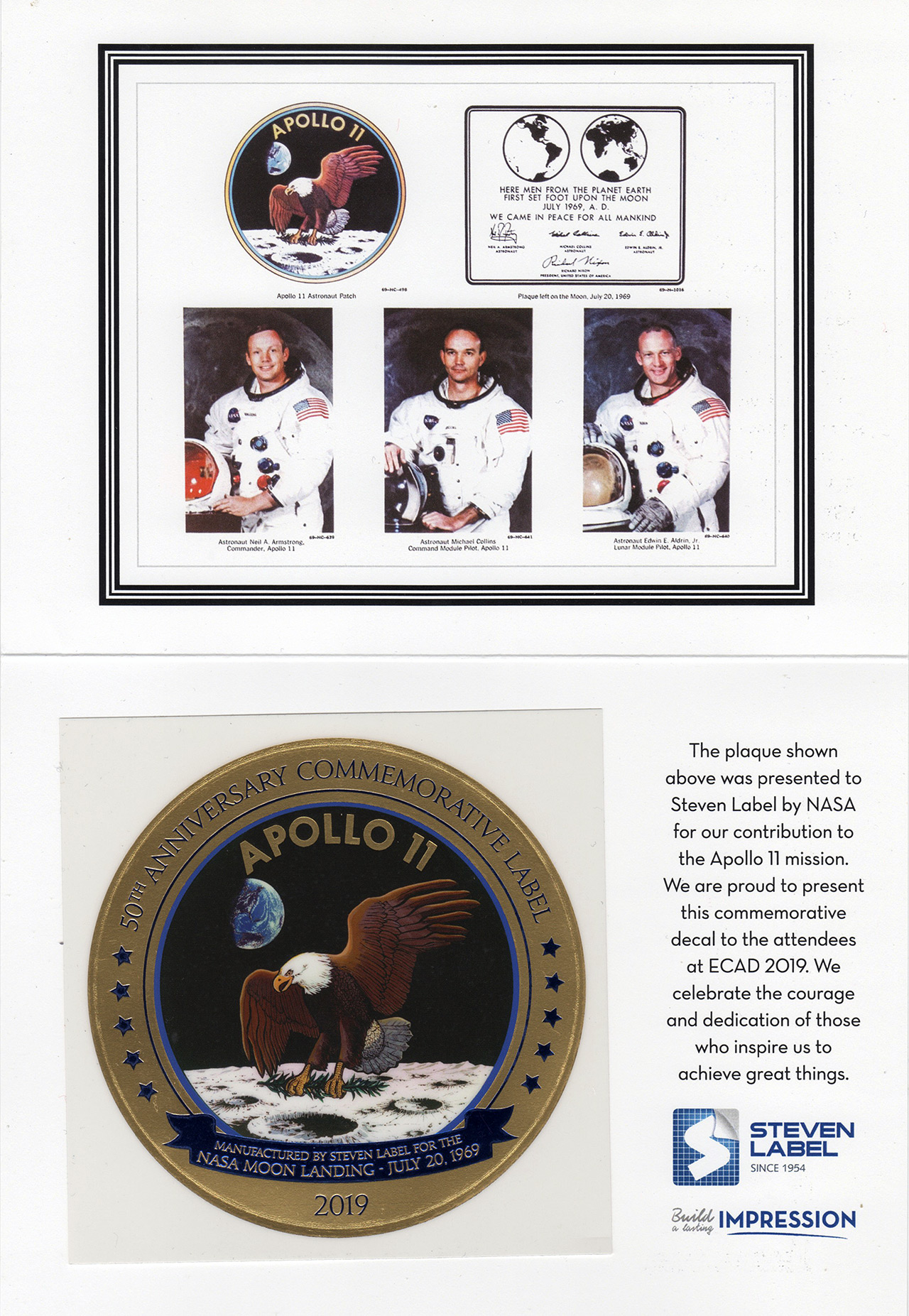 Steven Label: NASA Apollo 11 emblem decals - collectSPACE: Messages