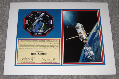 FS: FGB Flown Presentation Patch - collectSPACE: Messages