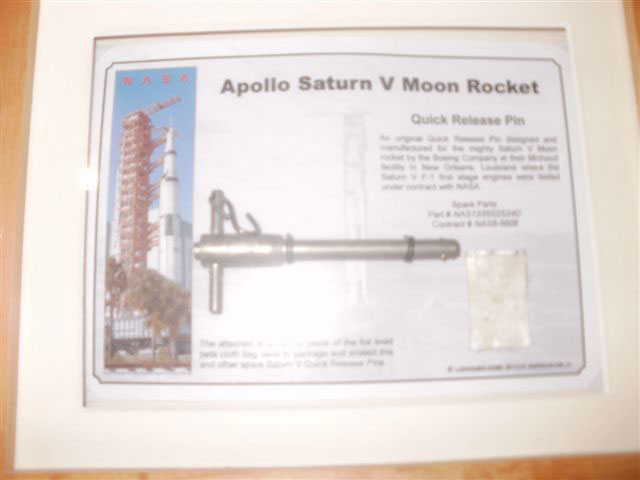Apollo Saturn V moon rocket quick release pin - collectSPACE: Messages