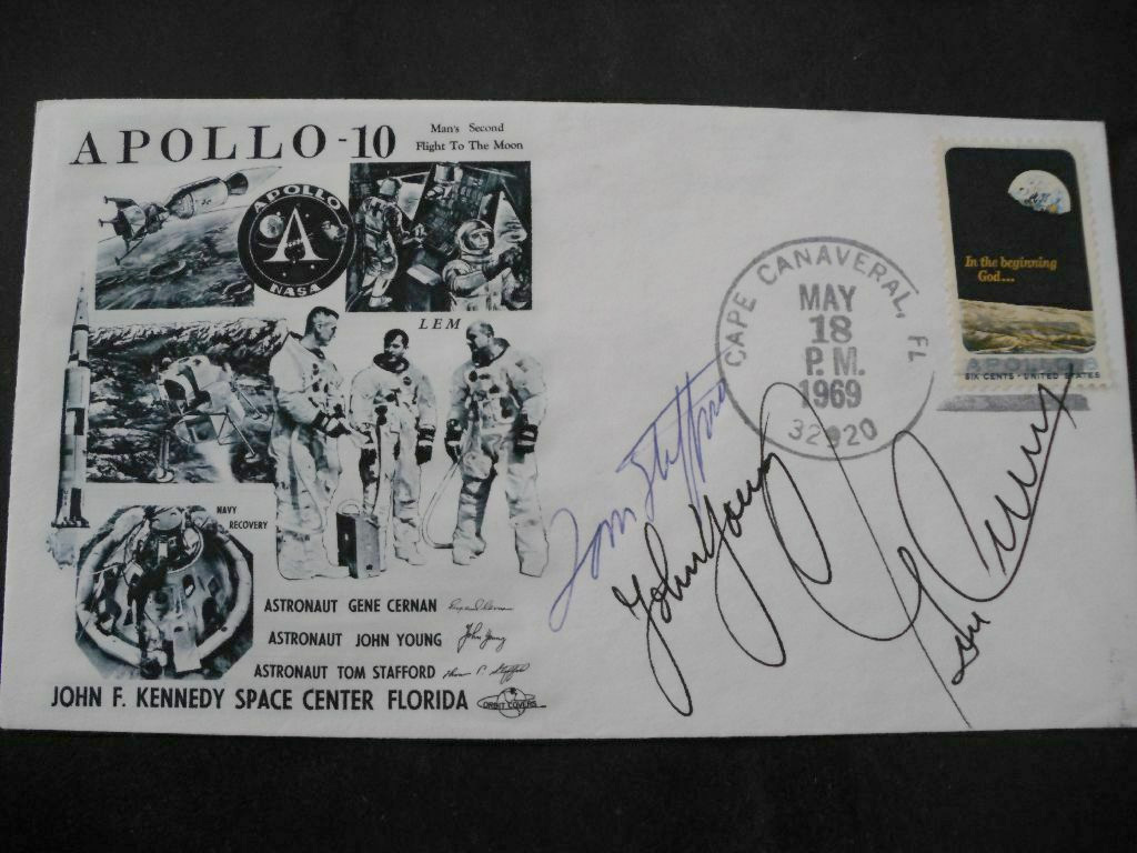 333194960465: Apollo 10 crew signed cover - collectSPACE: Messages