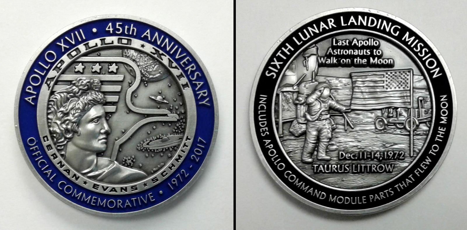 Apollo 17 45th anniversary medallion (Winco) - collectSPACE: Messages